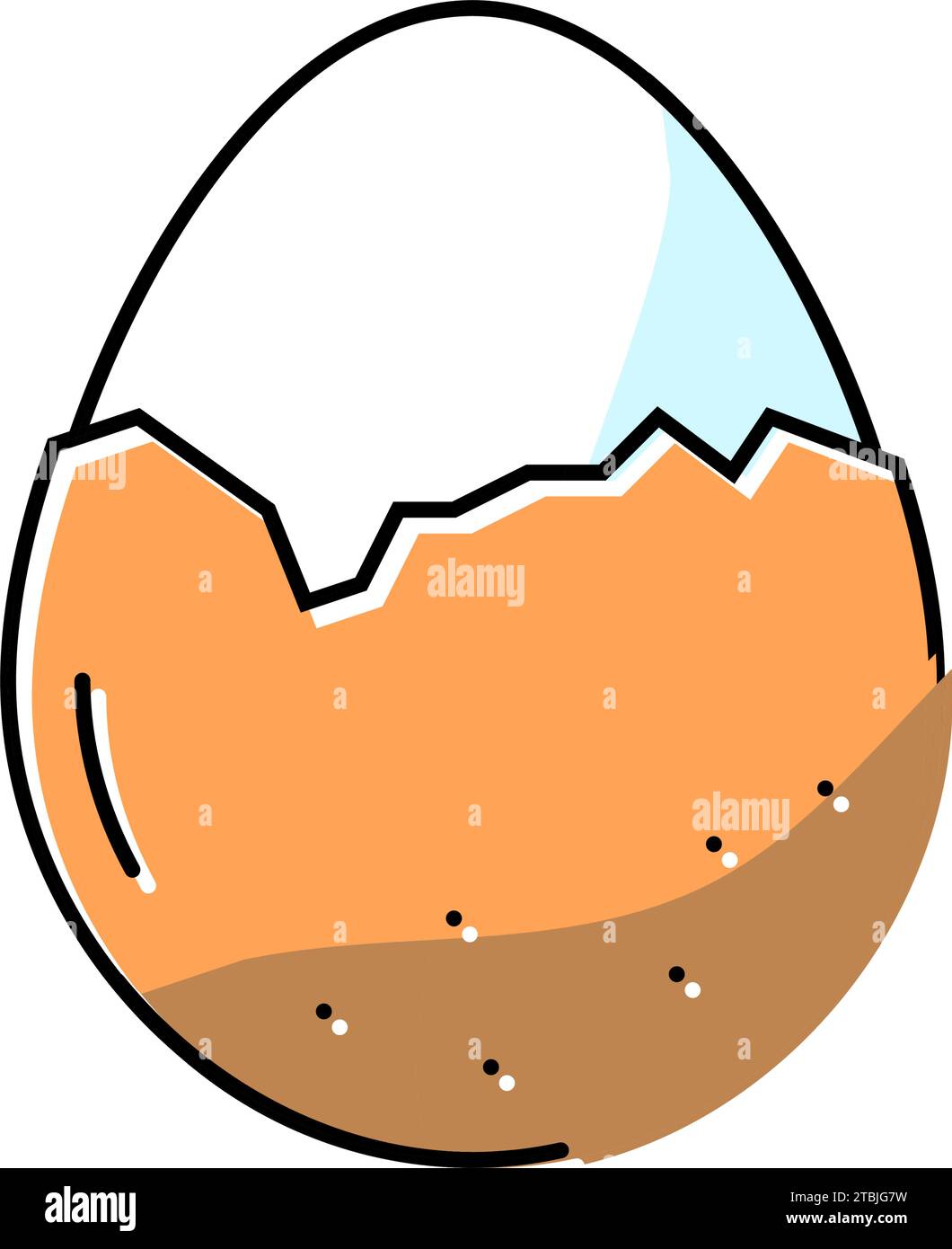 boiled egg chicken farm food color icon vector illustration Stock ...