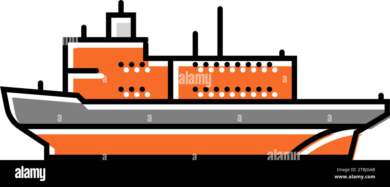 ice breaking ships color icon vector illustration Stock Vector Image ...
