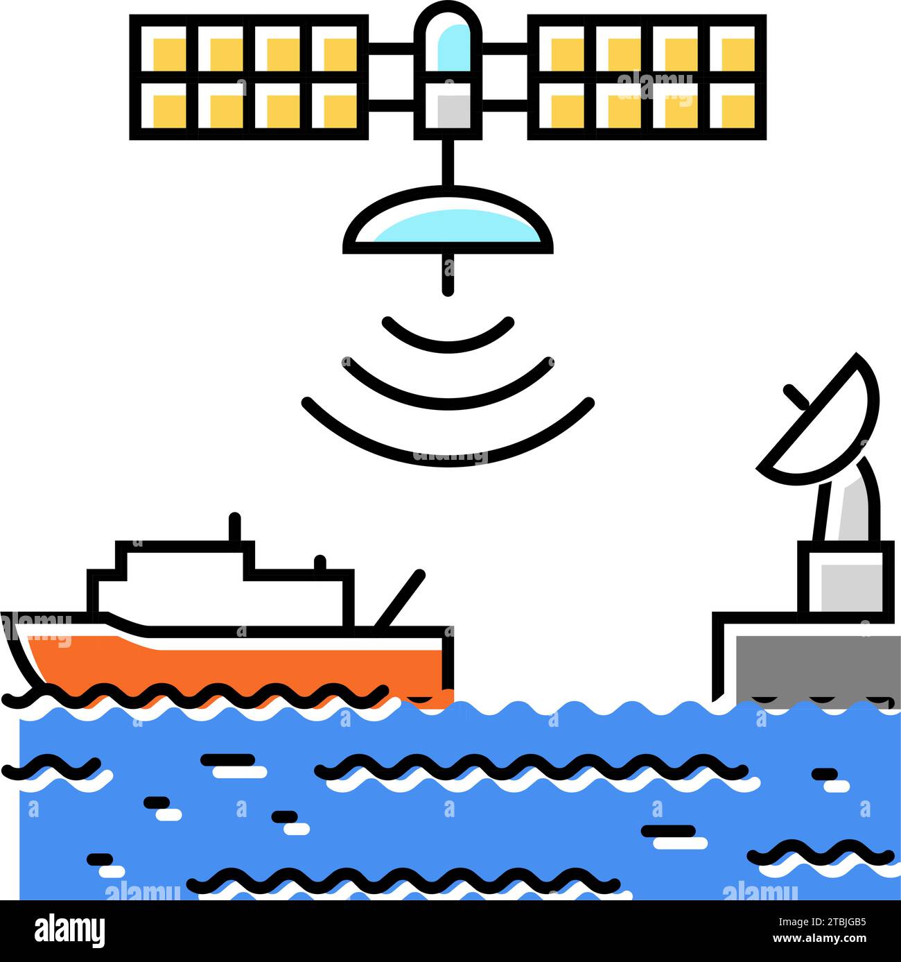 marine satellite communication color icon vector illustration Stock ...