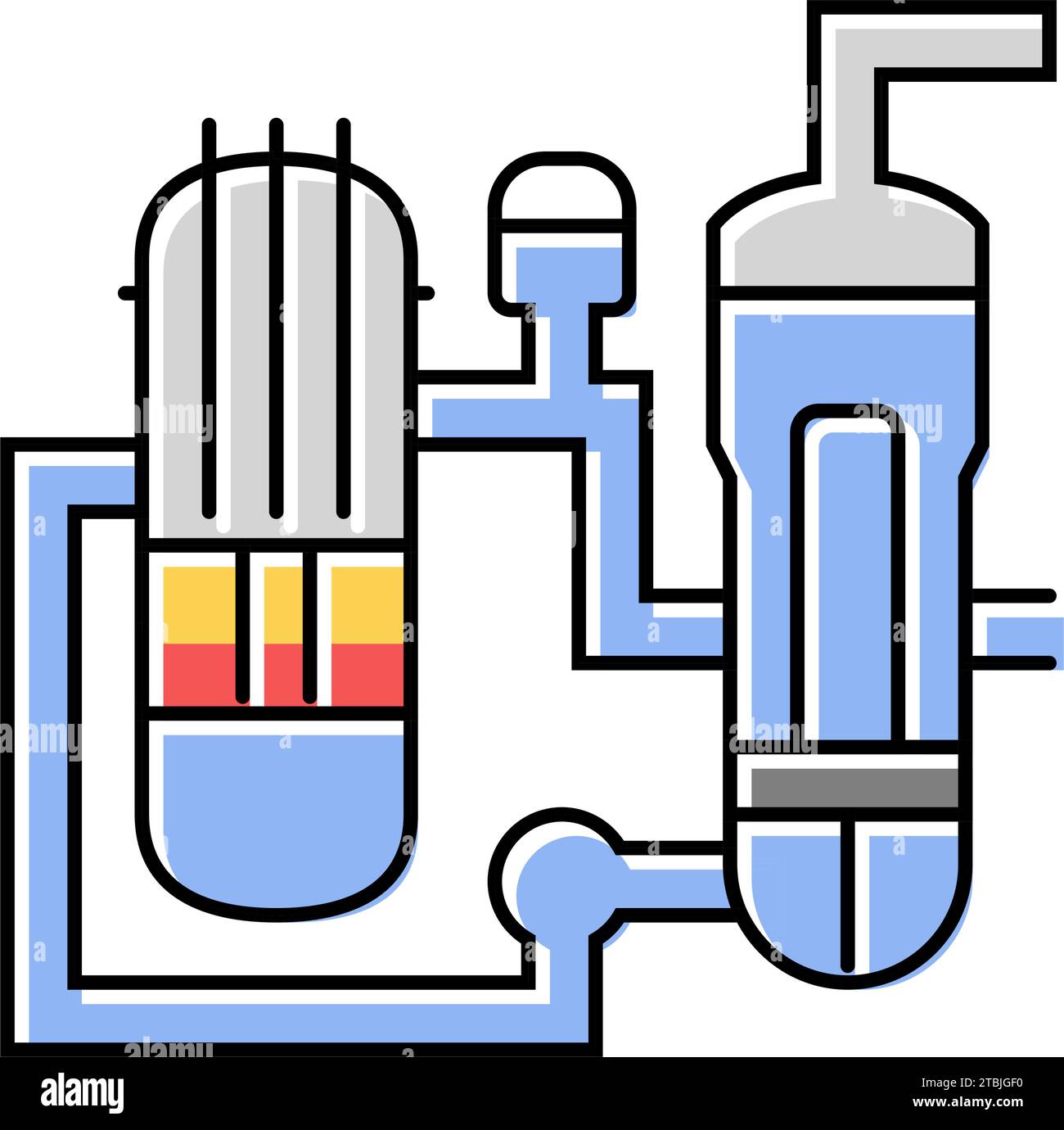 pressurized water reactor nuclear energy color icon vector illustration ...