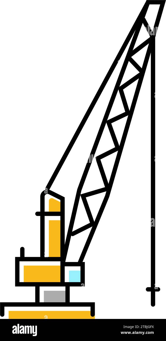 oil rig crane petroleum engineer color icon vector illustration Stock ...
