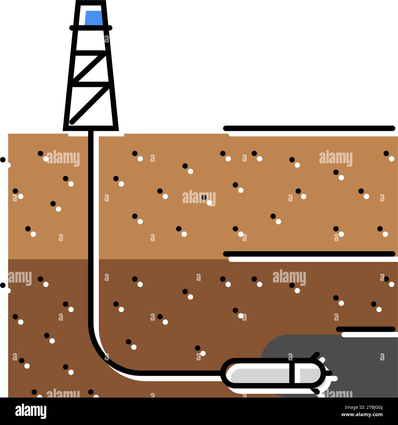 directional drilling petroleum engineer color icon vector illustration ...