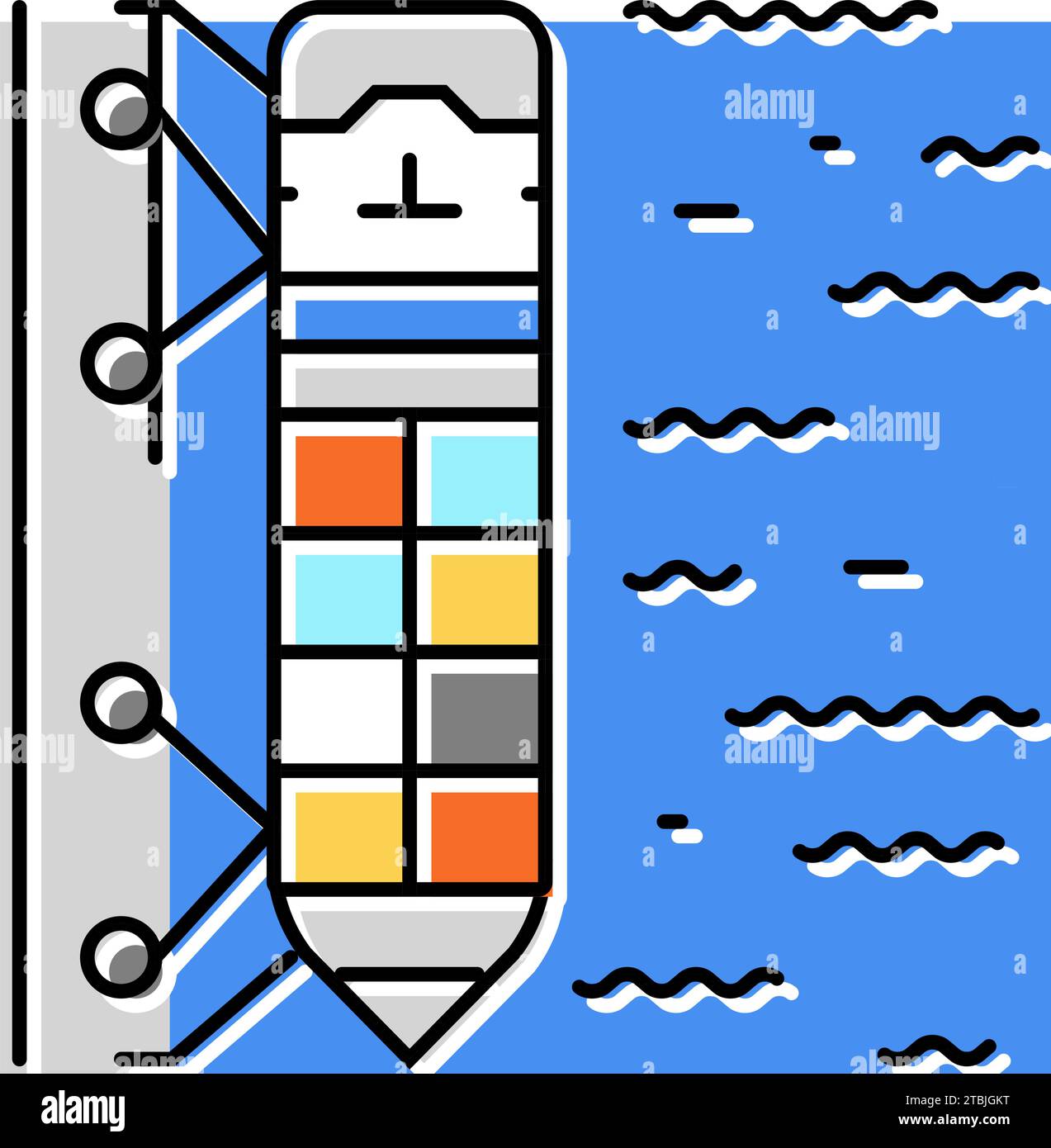 ship mooring marine color icon vector illustration Stock Vector Image ...