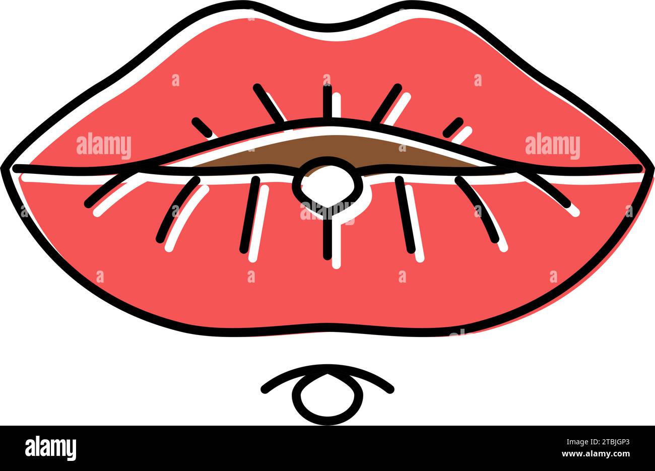 lip piercing fashion beauty color icon vector illustration Stock Vector ...