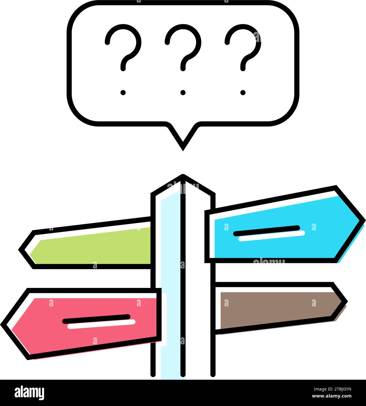 lost direction sad mood color icon vector illustration Stock Vector ...