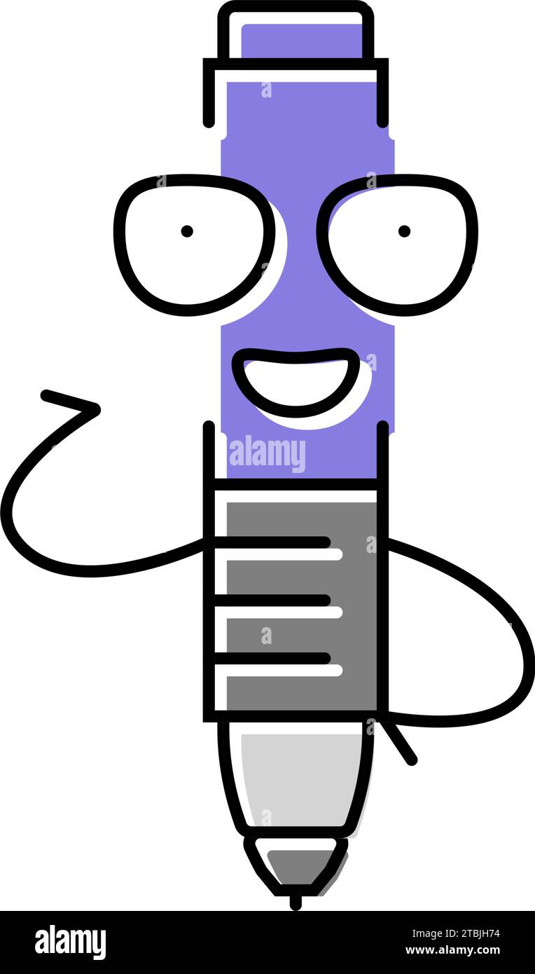 study pen character color icon vector illustration Stock Vector Image ...