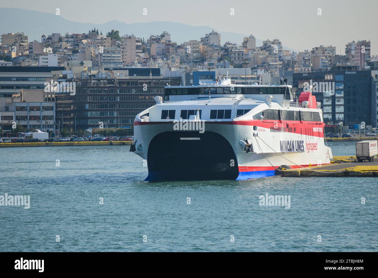 Minoan Lines. Port of Piraeus, Athens, Greece Stock Photo - Alamy