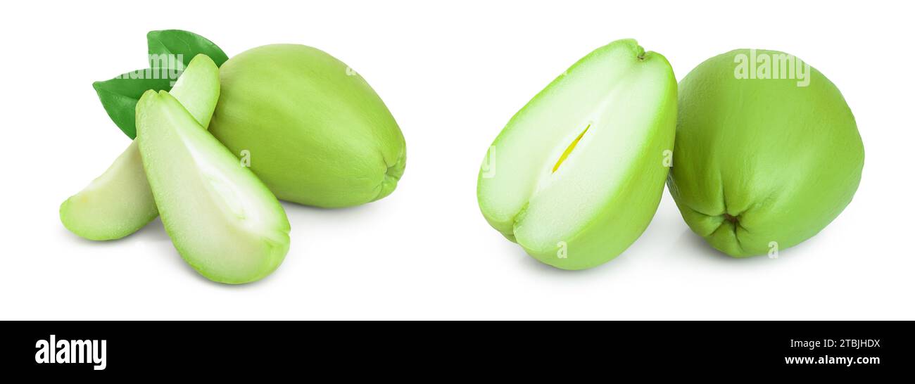 fresh Chayote vegetable isolated on white background Stock Photo - Alamy