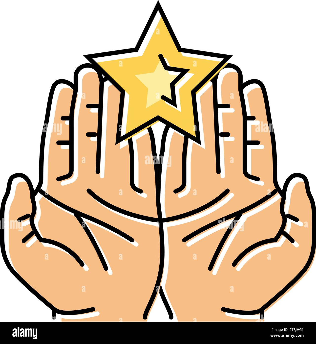 two hands holding star color icon vector illustration Stock Vector ...