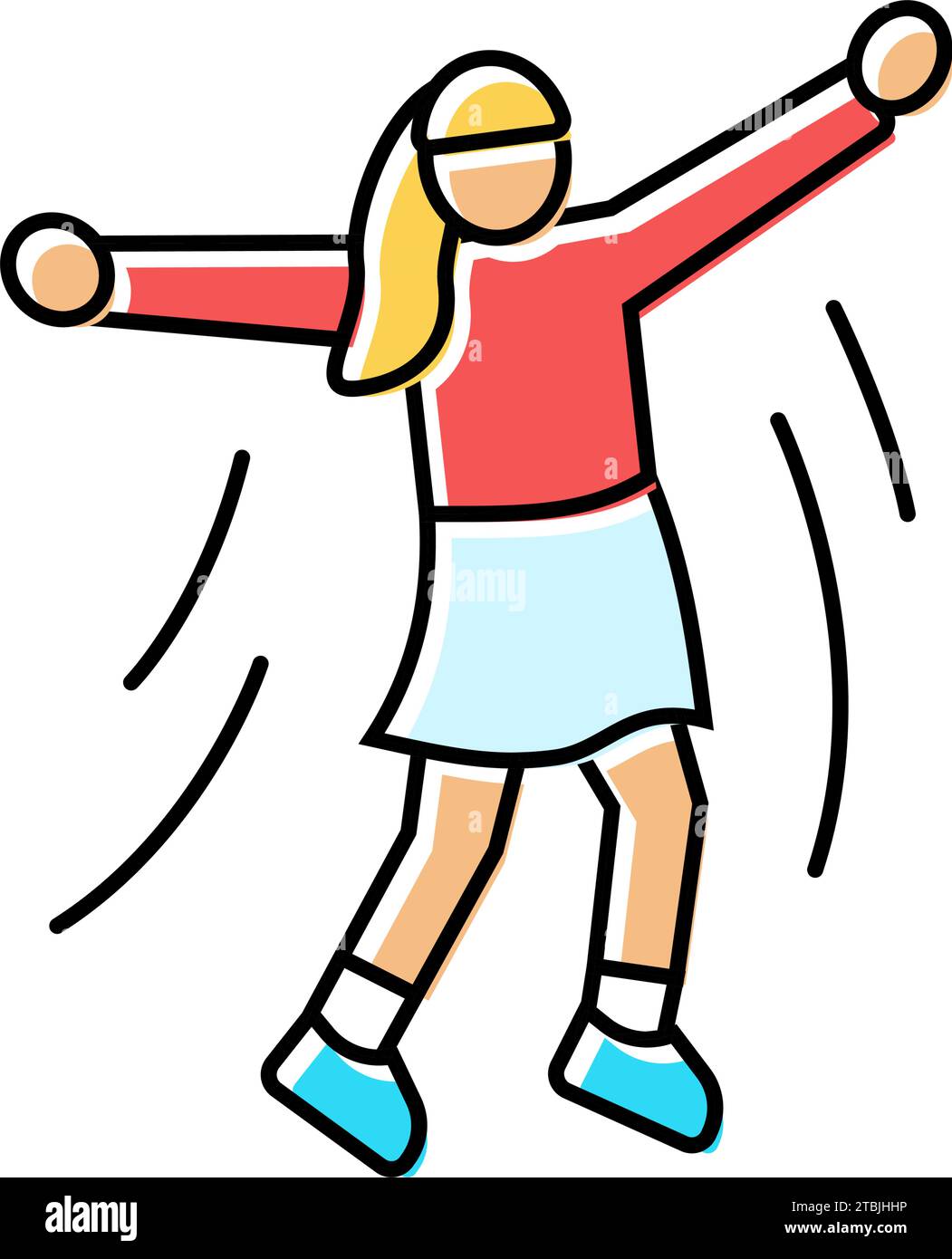 girl jumping color icon vector illustration Stock Vector Image & Art ...