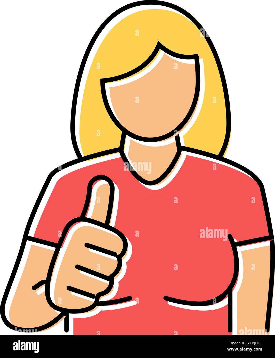 woman showing class color icon vector illustration Stock Vector Image ...