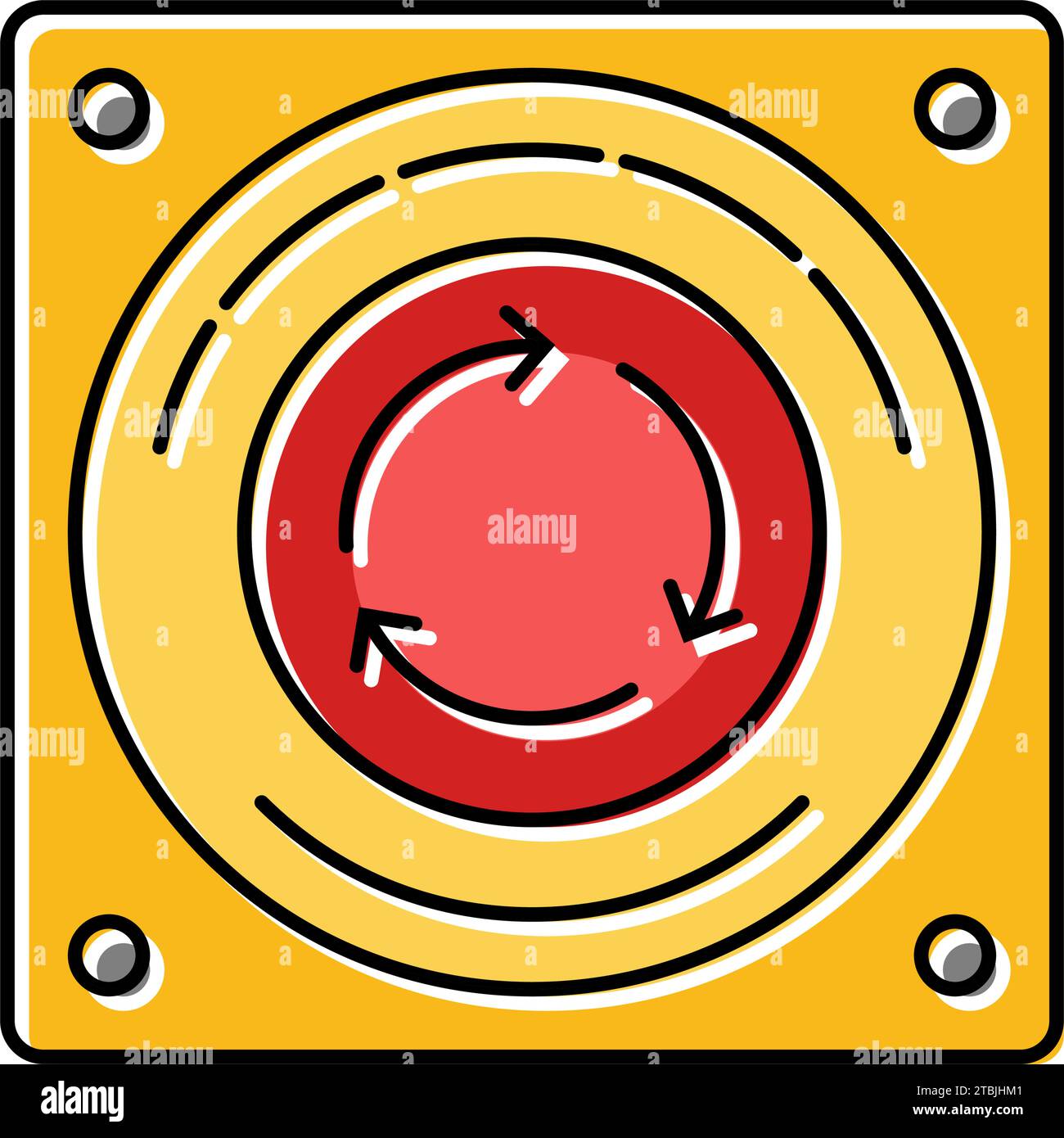 emergency stop button alert color icon vector illustration Stock Vector ...