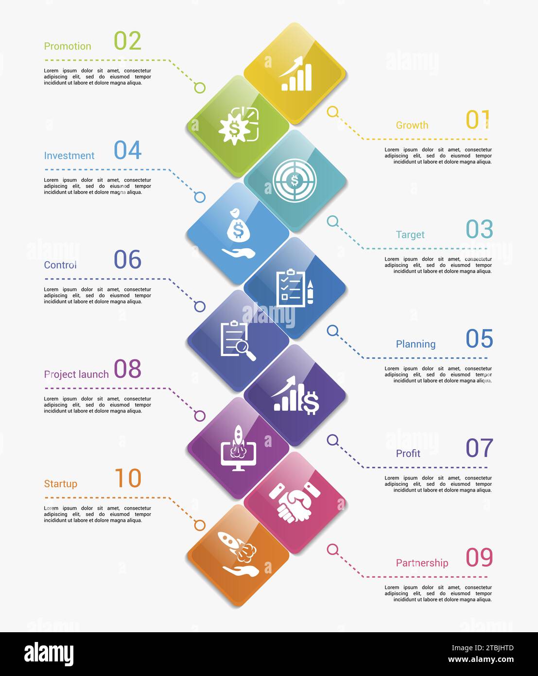 Startup project steps infographics Cut Out Stock Images & Pictures - Alamy