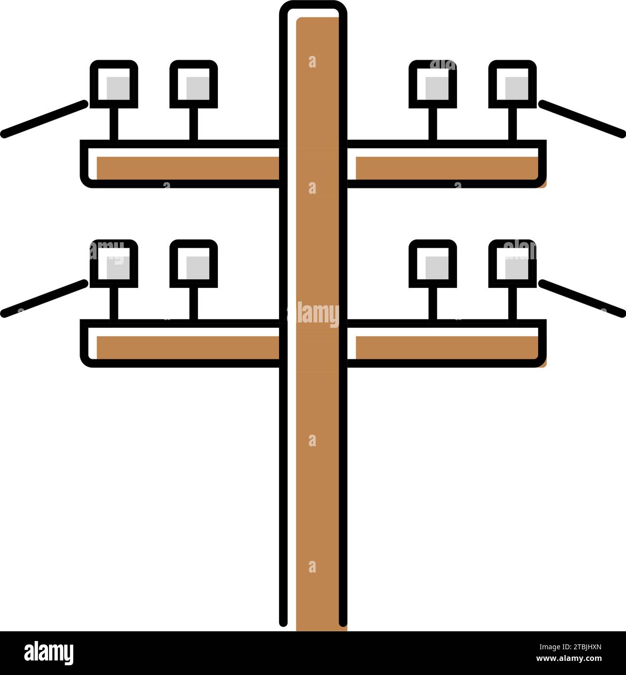 electric utility pole electrical engineer color icon vector ...