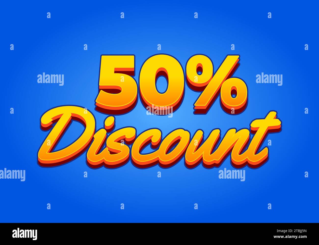 50% discount. Text effect design in 3D look. Yellow color Stock Vector ...