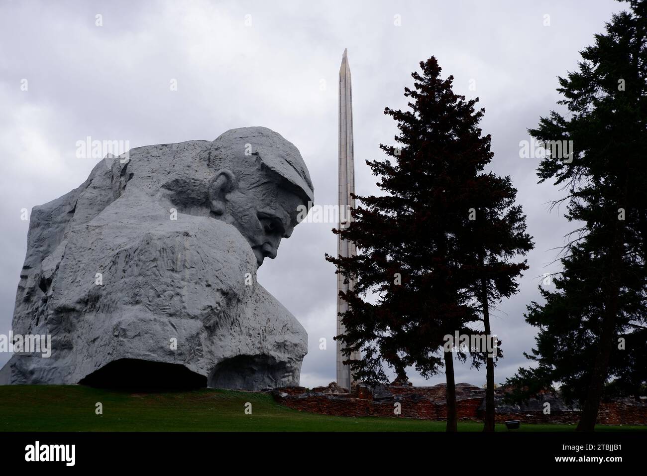 Statue of the monument Courage of the Brest Fortress. Brest, Belarus ...