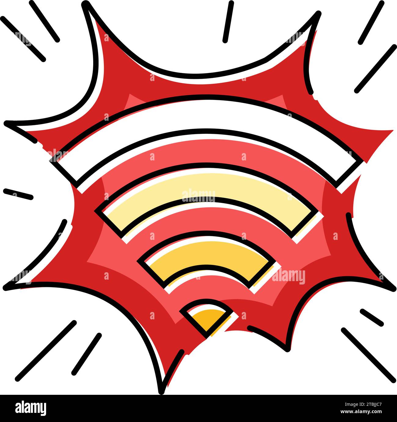 emergency signal alert color icon vector illustration Stock Vector ...