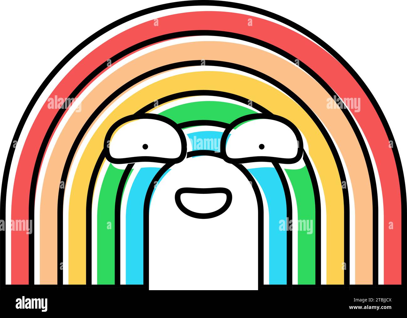rainbow smile character color icon vector illustration Stock Vector ...