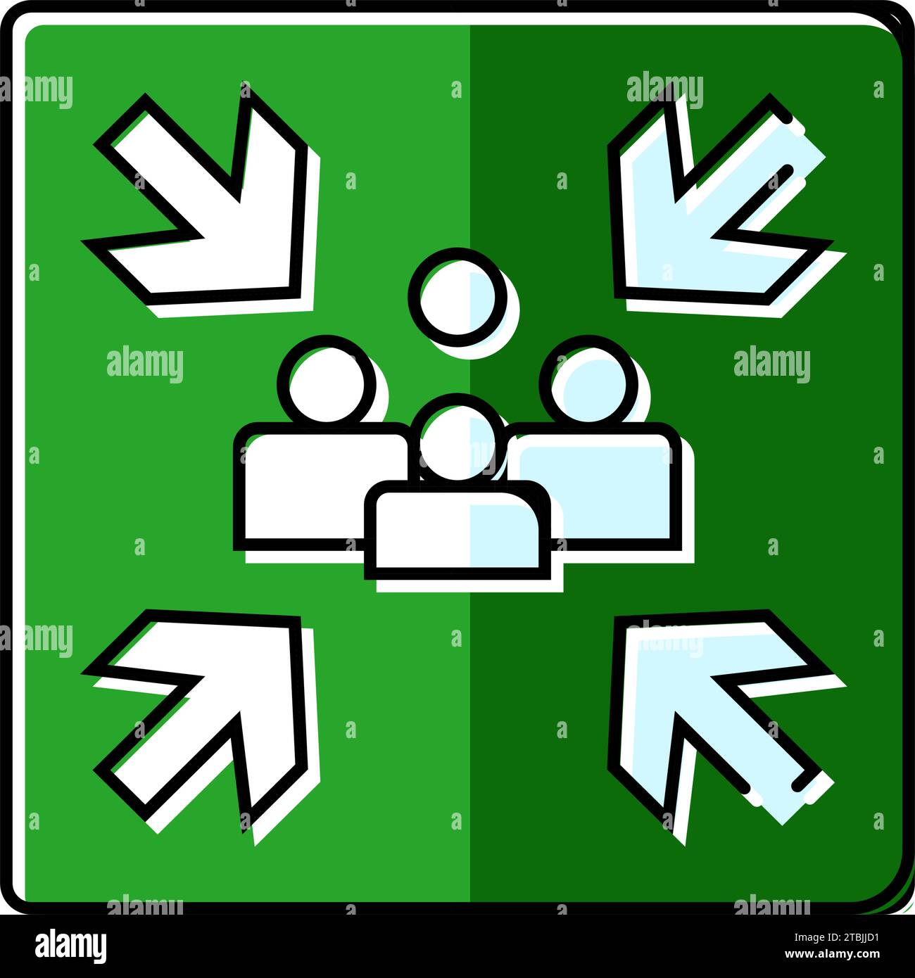 fire assembly point emergency color icon vector illustration Stock ...