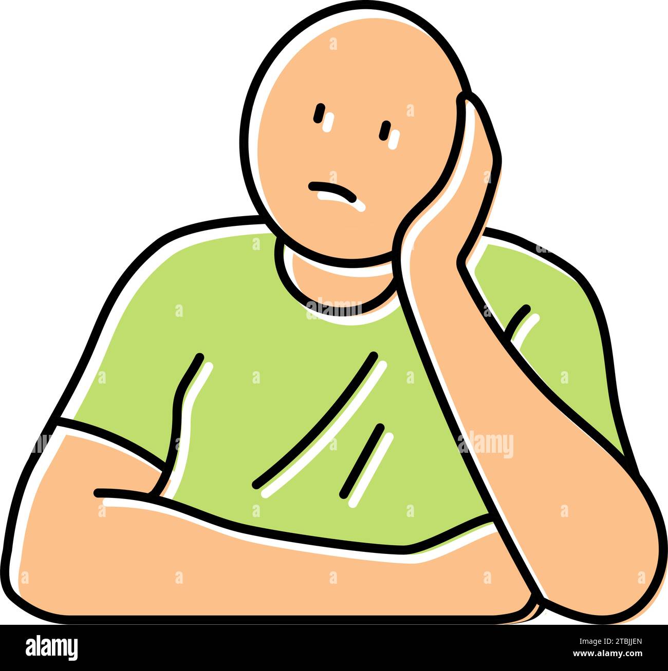 sad mood man color icon vector illustration Stock Vector Image & Art ...