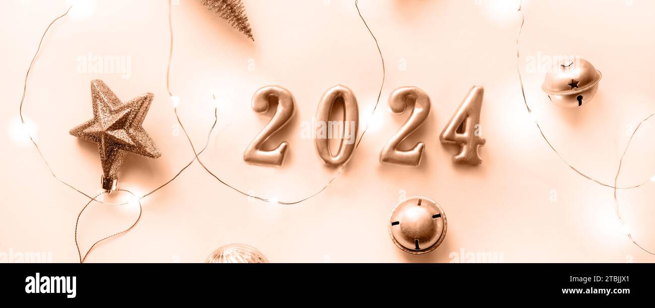 Color 2024. New Year's Eve peach fuzz, Color Christmas Tree Decorations ...