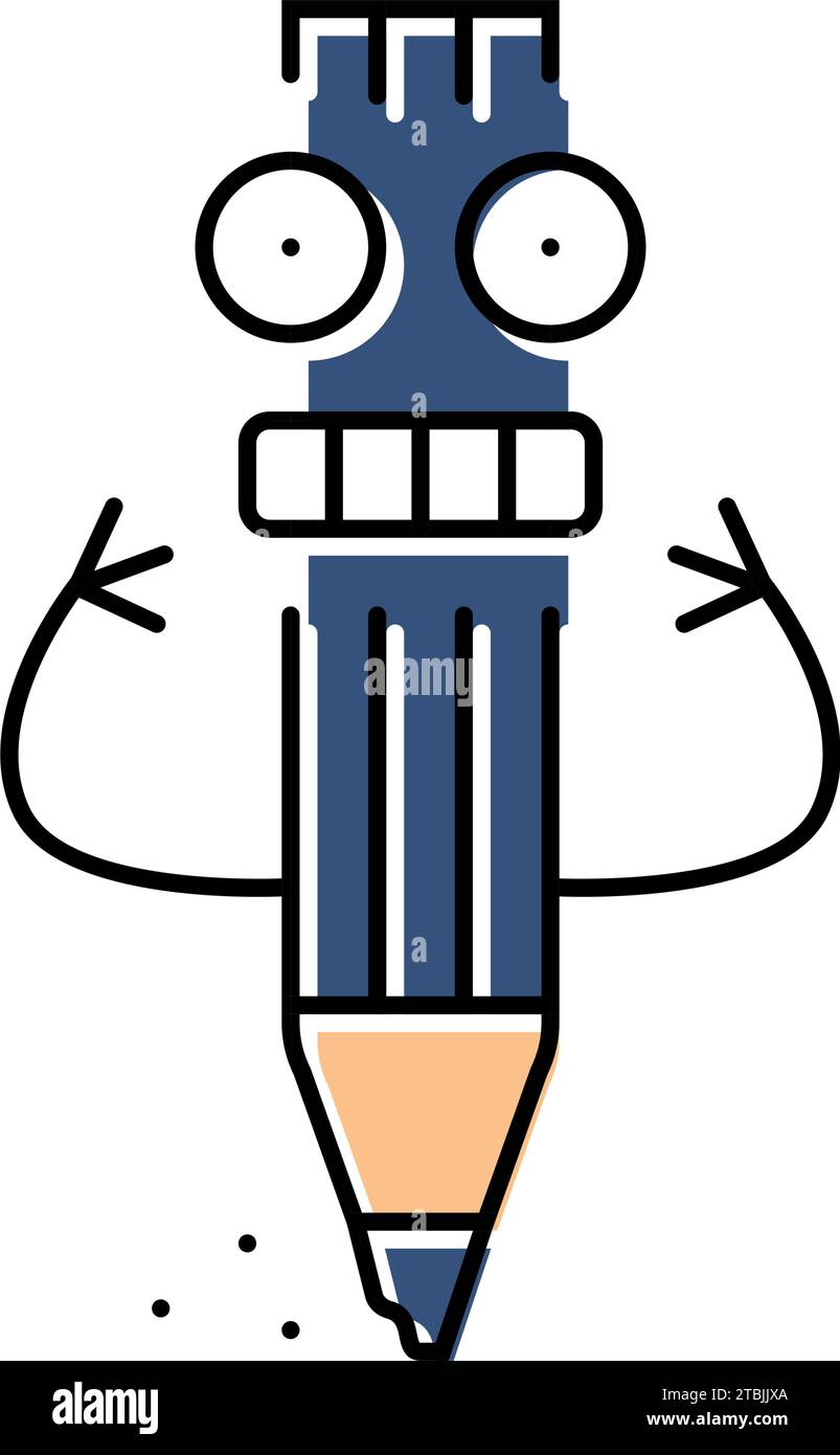 Elementary pen character line Stock Vector Images - Alamy