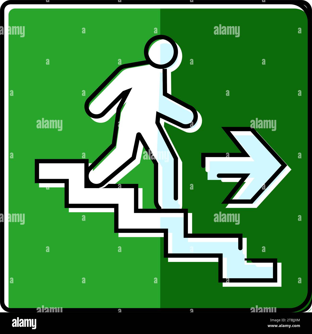 stairway up evacuation emergency color icon vector illustration Stock ...