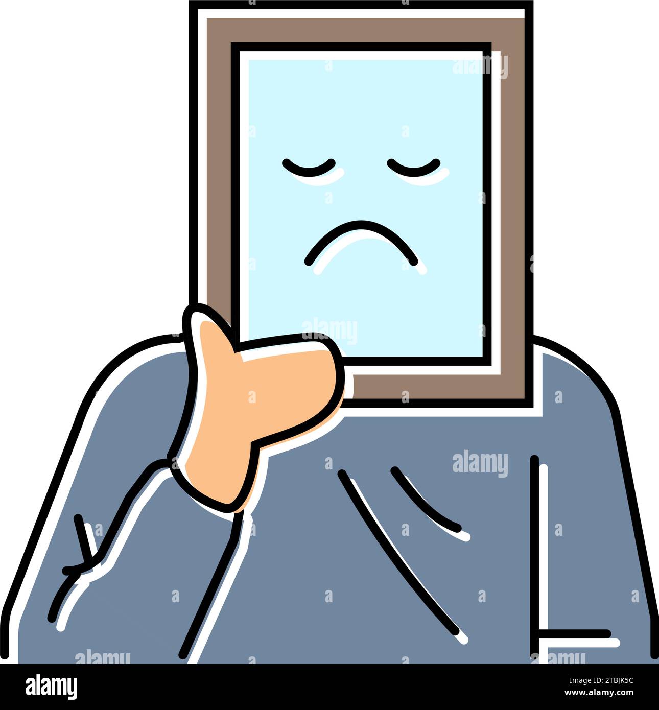 sad person mood color icon vector illustration Stock Vector Image & Art ...