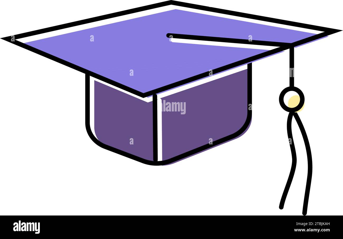 graduation hat cap color icon vector illustration Stock Vector Image ...