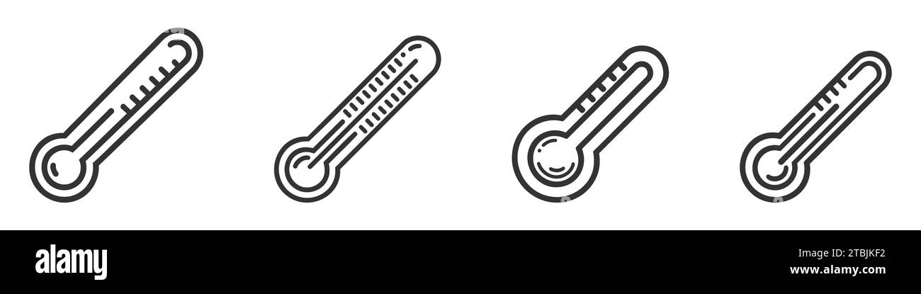 Thermometer Line Vector Icons set, pack collection Stock Vector Image ...