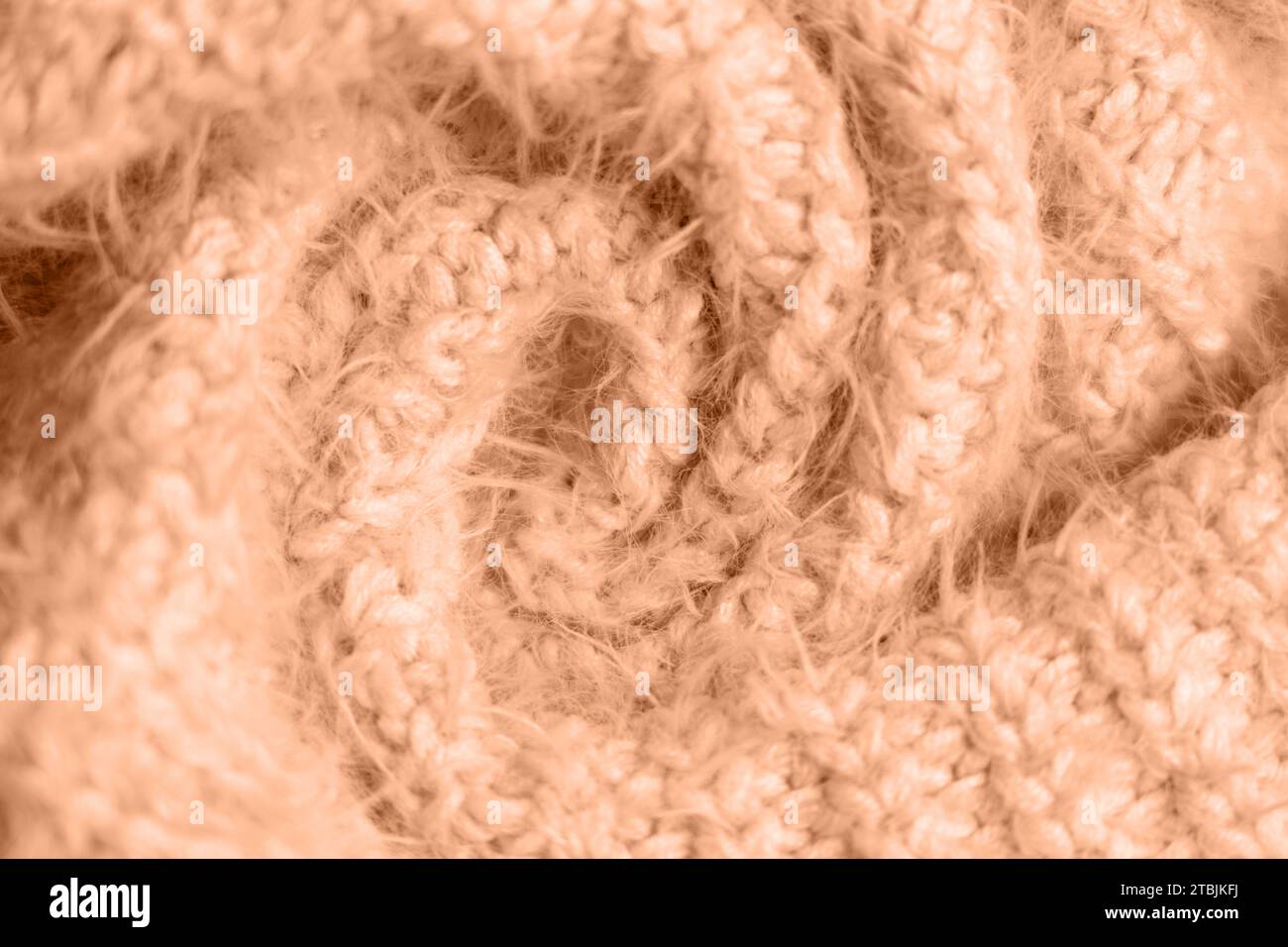 Peach fuzz, color of the year 2024, knitwear texture. Soft texture of ...
