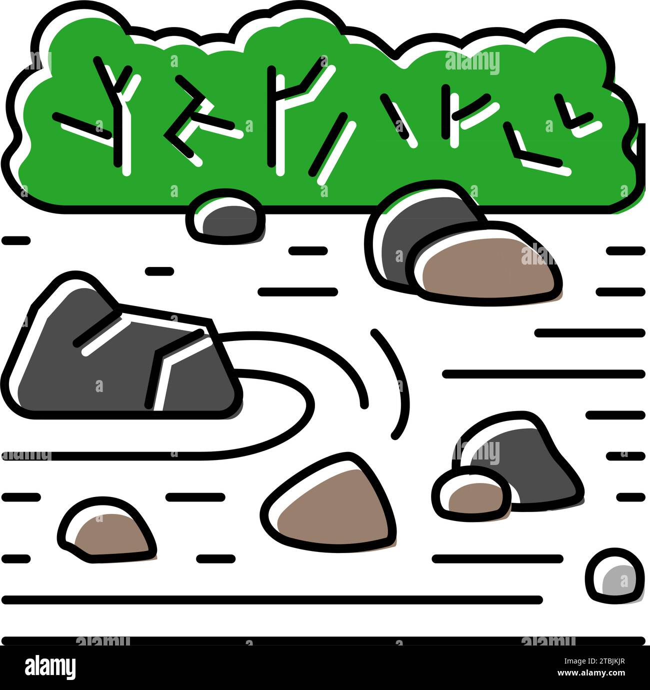 zen garden buddhism color icon vector illustration Stock Vector Image ...