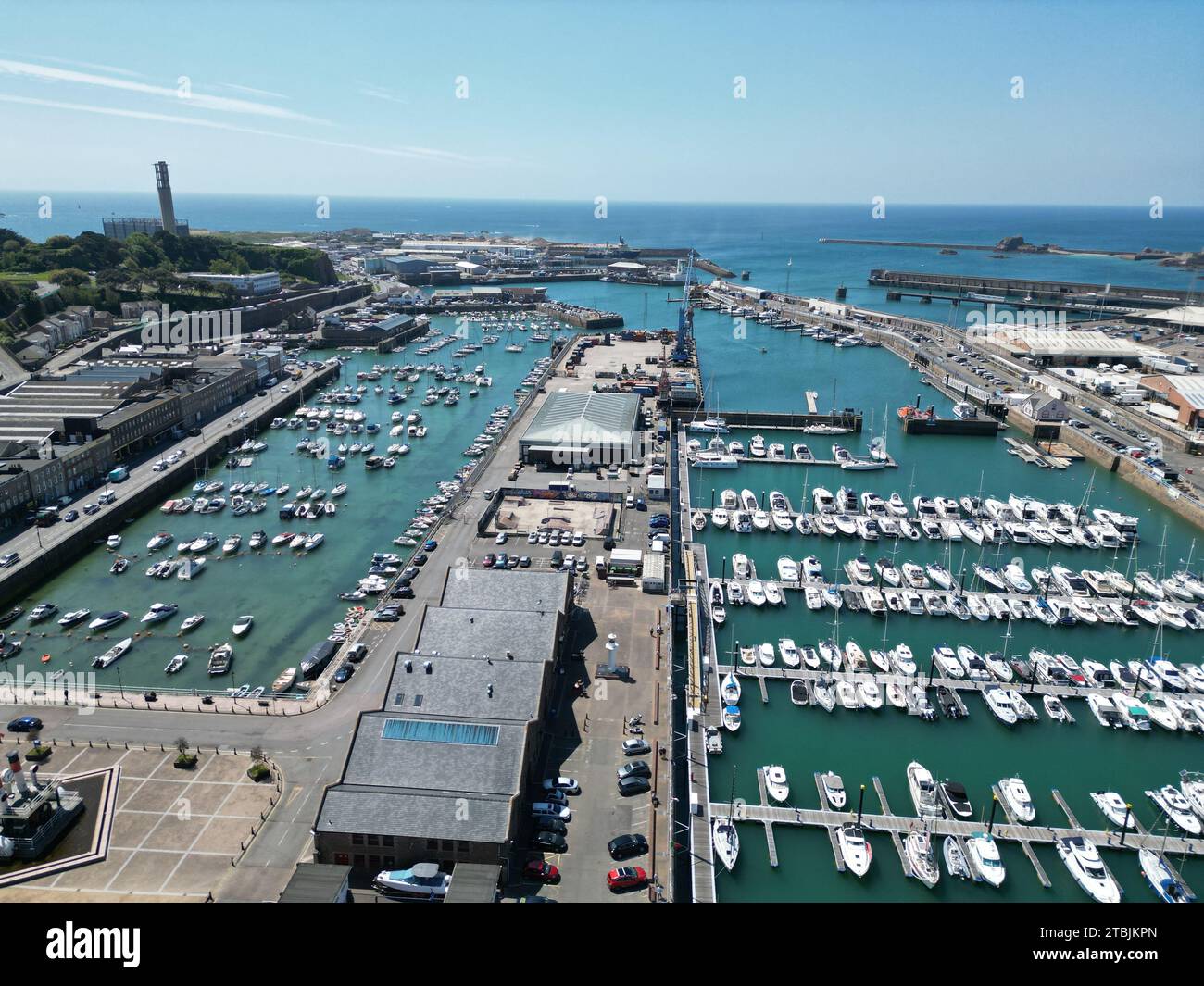 St helier harbour aerial hi-res stock photography and images - Alamy
