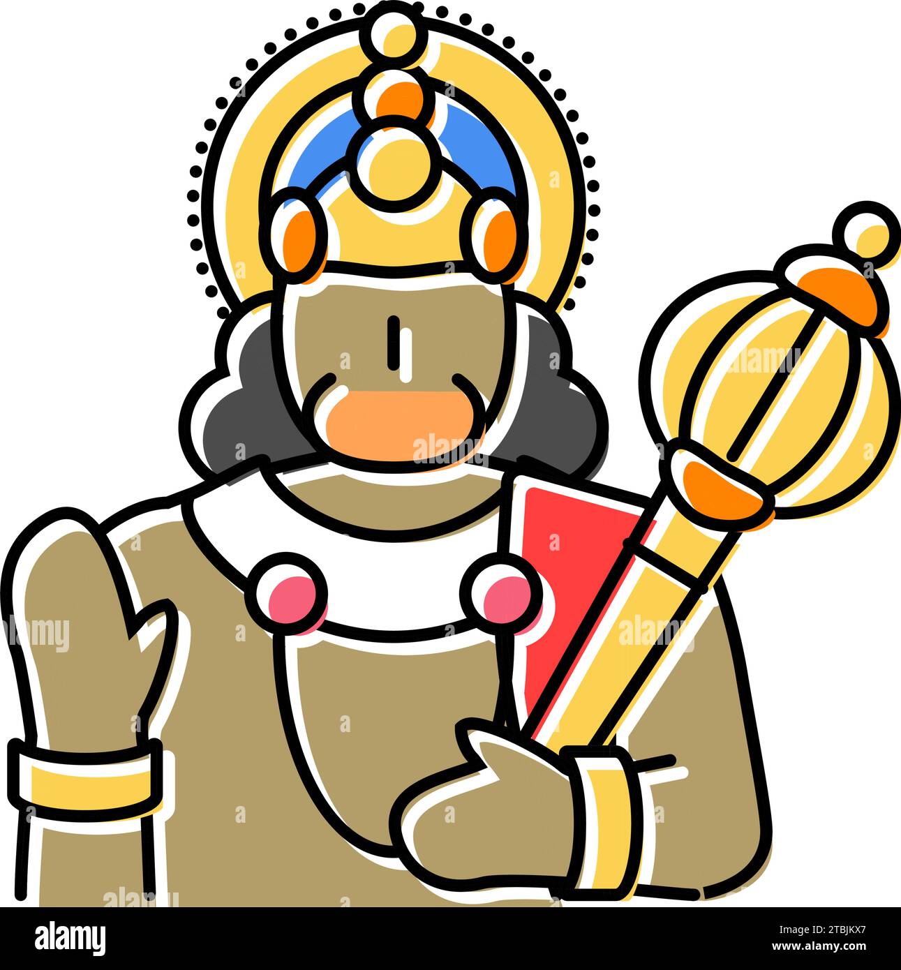 hanuman hinduism religion color icon vector illustration Stock Vector ...