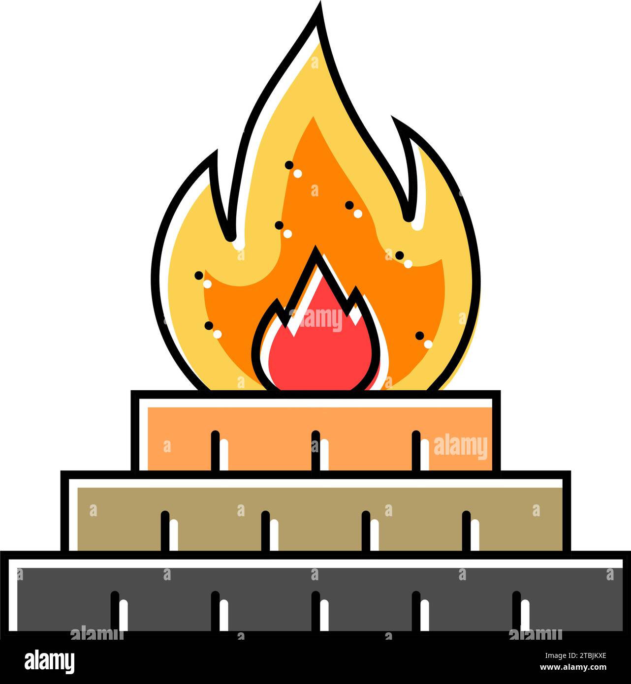 sacred fire agni color icon vector illustration Stock Vector Image ...
