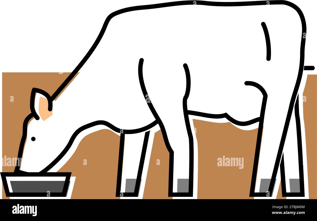 cow drinking water color icon vector illustration Stock Vector Image ...