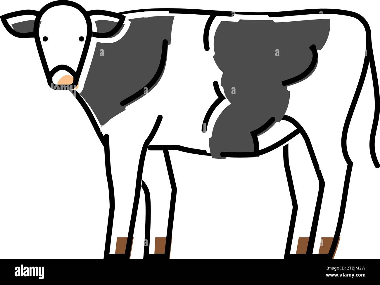 cow standing color icon vector illustration Stock Vector Image & Art ...