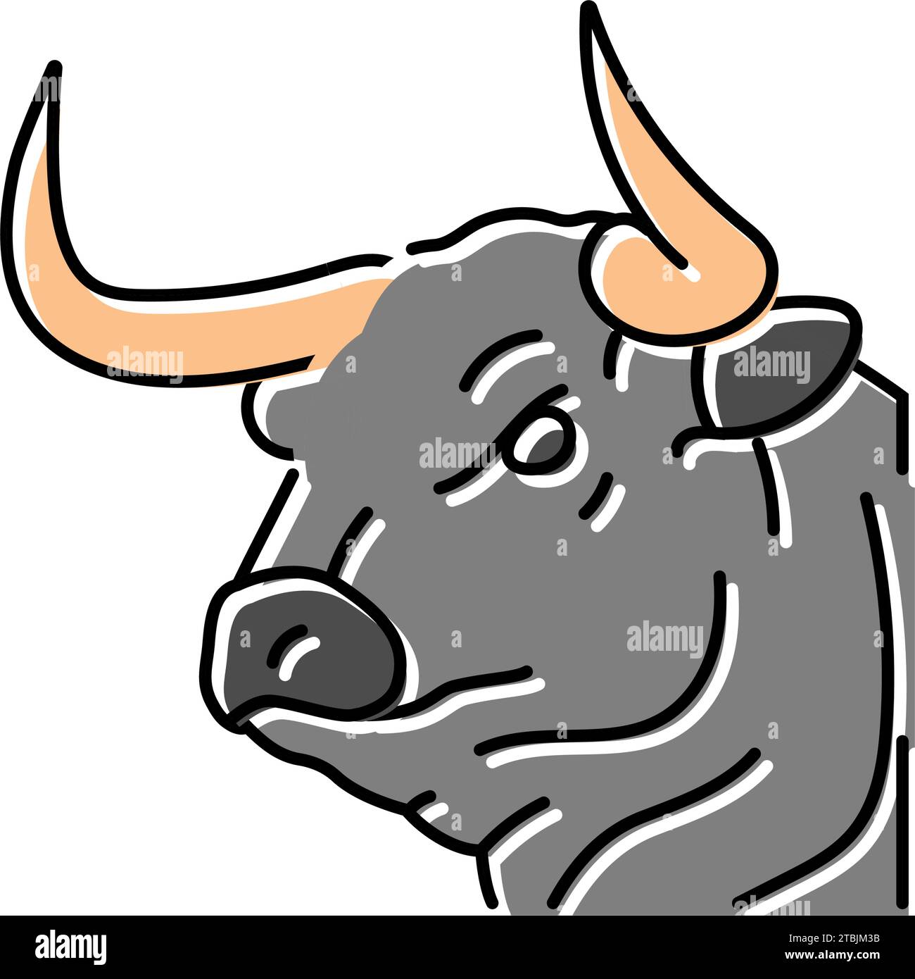 bull animal head color icon vector illustration Stock Vector Image ...