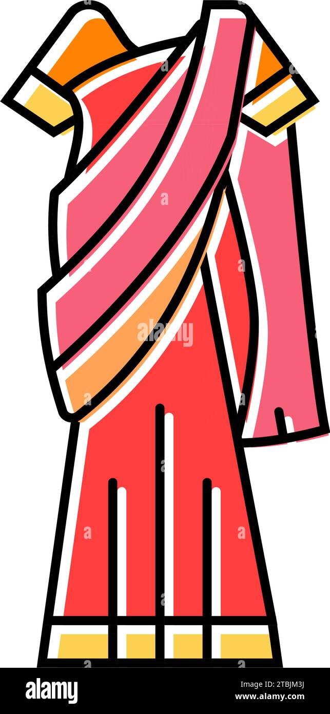 sari traditional clothing color icon vector illustration Stock Vector ...