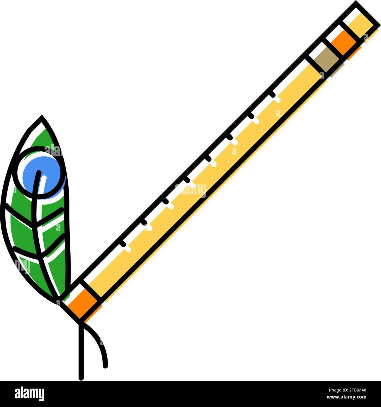 Krishna Flute Hinduism Color Icon Vector Illustration Stock Vector Image And Art Alamy
