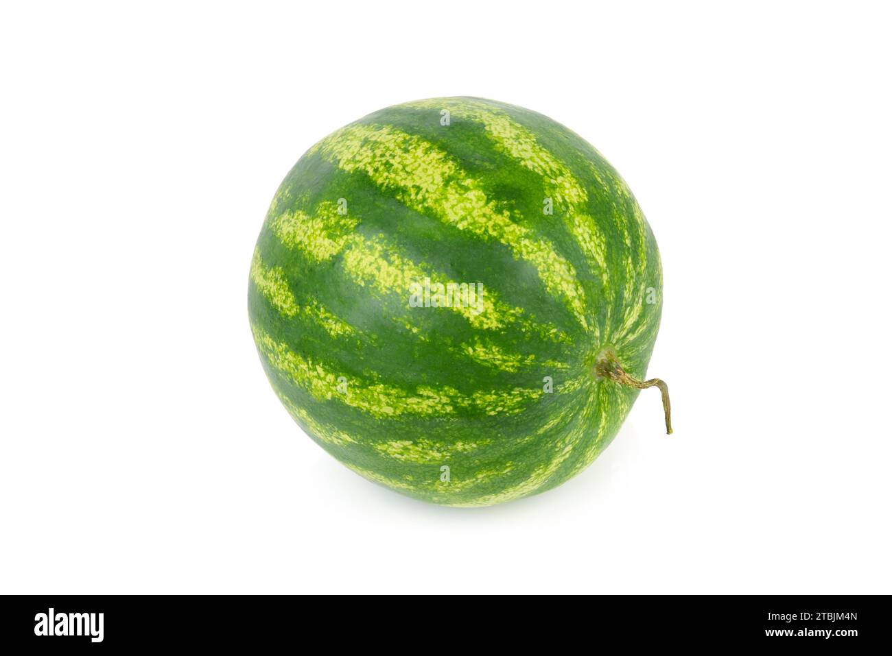 Ripe round watermelon isolated on white background Stock Photo - Alamy