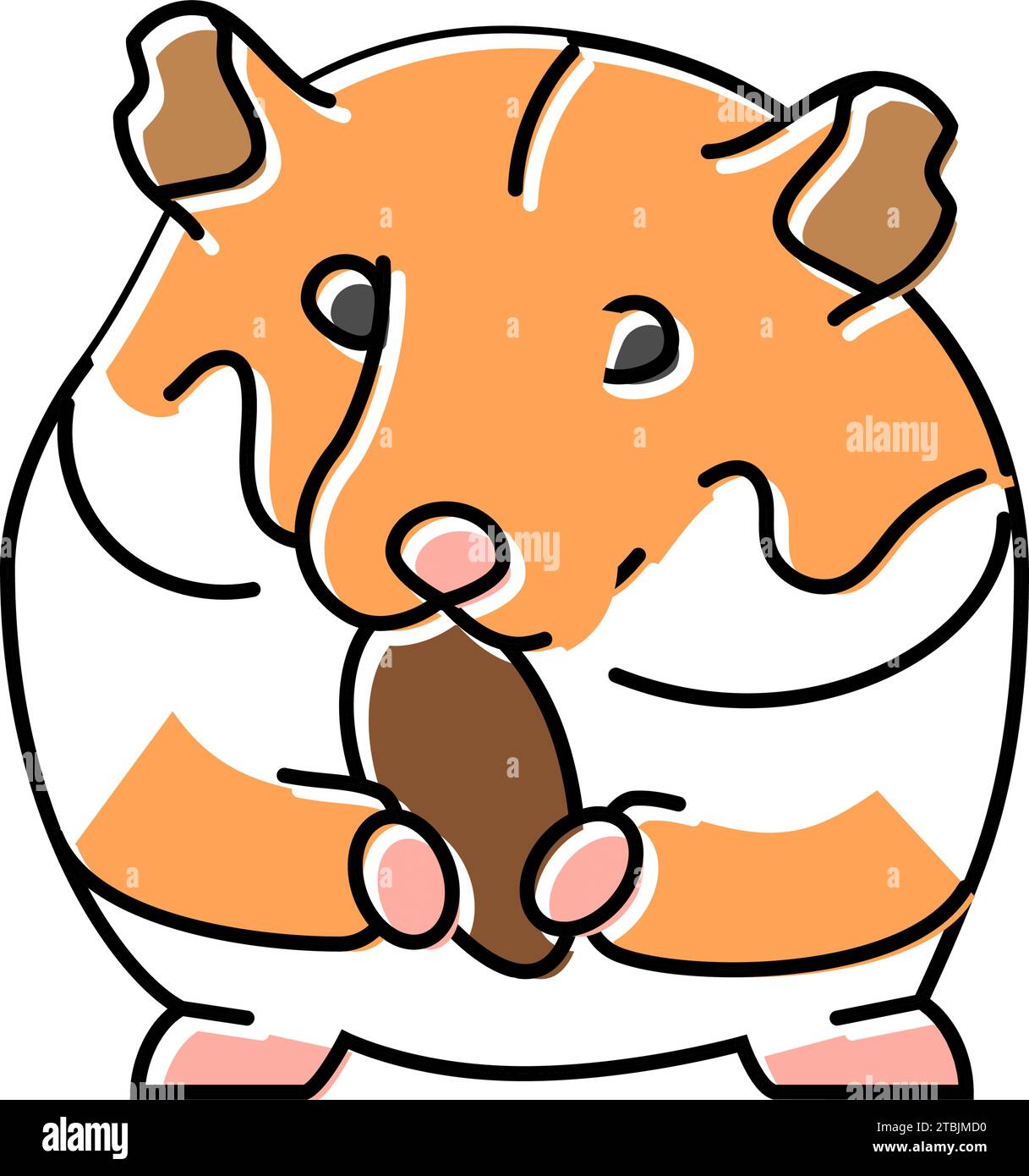 hamster eating pet color icon vector illustration Stock Vector Image ...