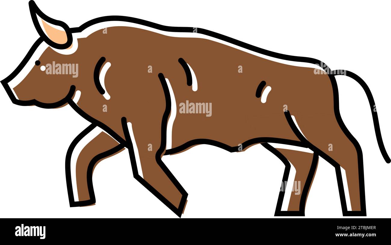 bull motion angry color icon vector illustration Stock Vector Image ...