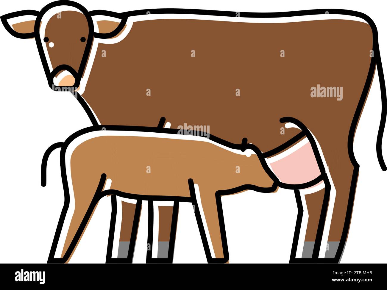 cow with calf color icon vector illustration Stock Vector Image & Art ...