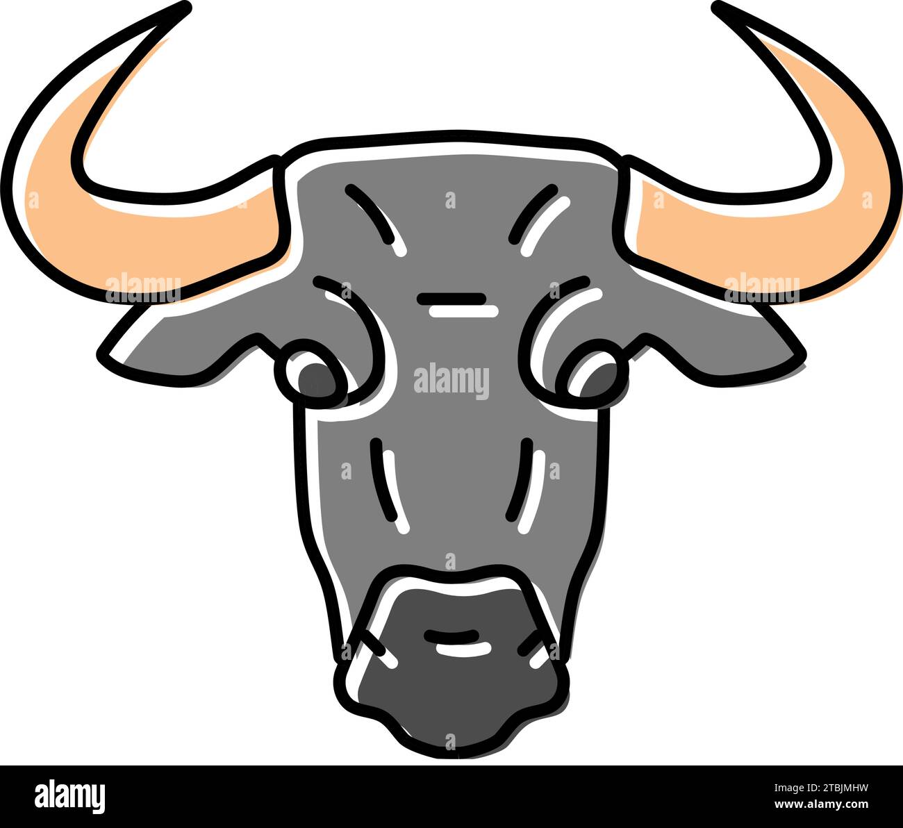 animal bull head color icon vector illustration Stock Vector Image ...
