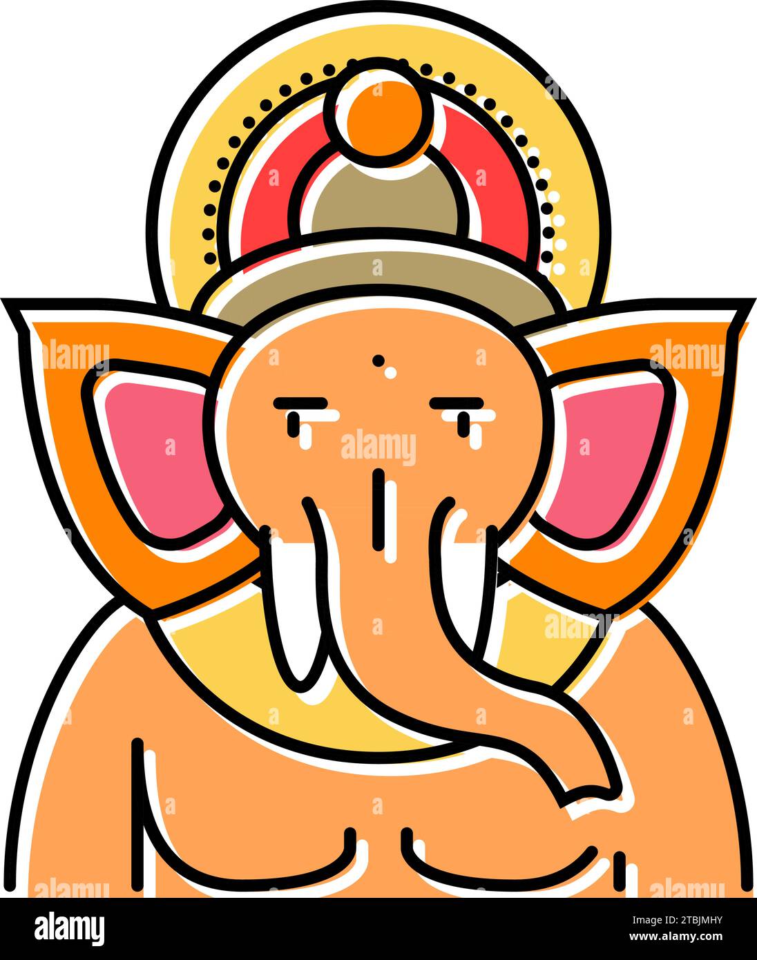 ganesha god om color icon vector illustration Stock Vector Image & Art ...