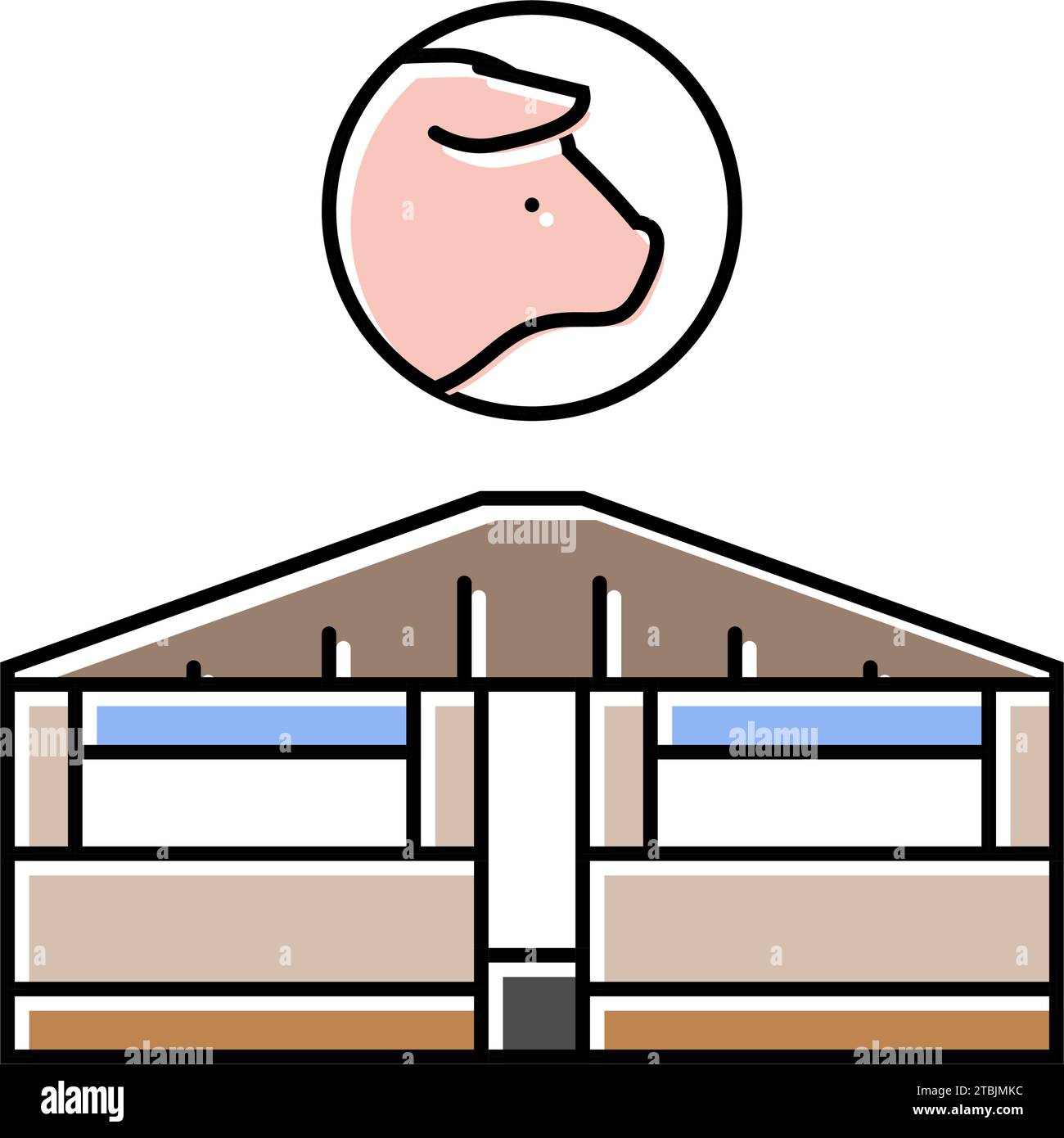 pig farm color icon vector illustration Stock Vector Image & Art - Alamy