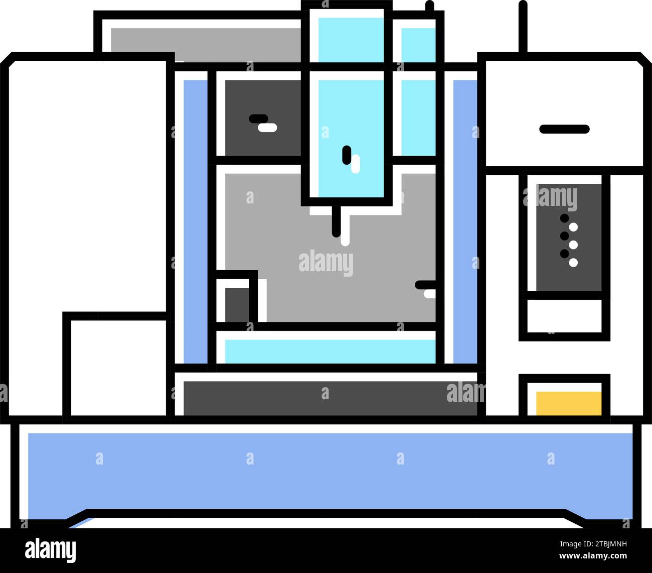 Machining Center Manufacturing Engineer Color Icon Vector Illustration