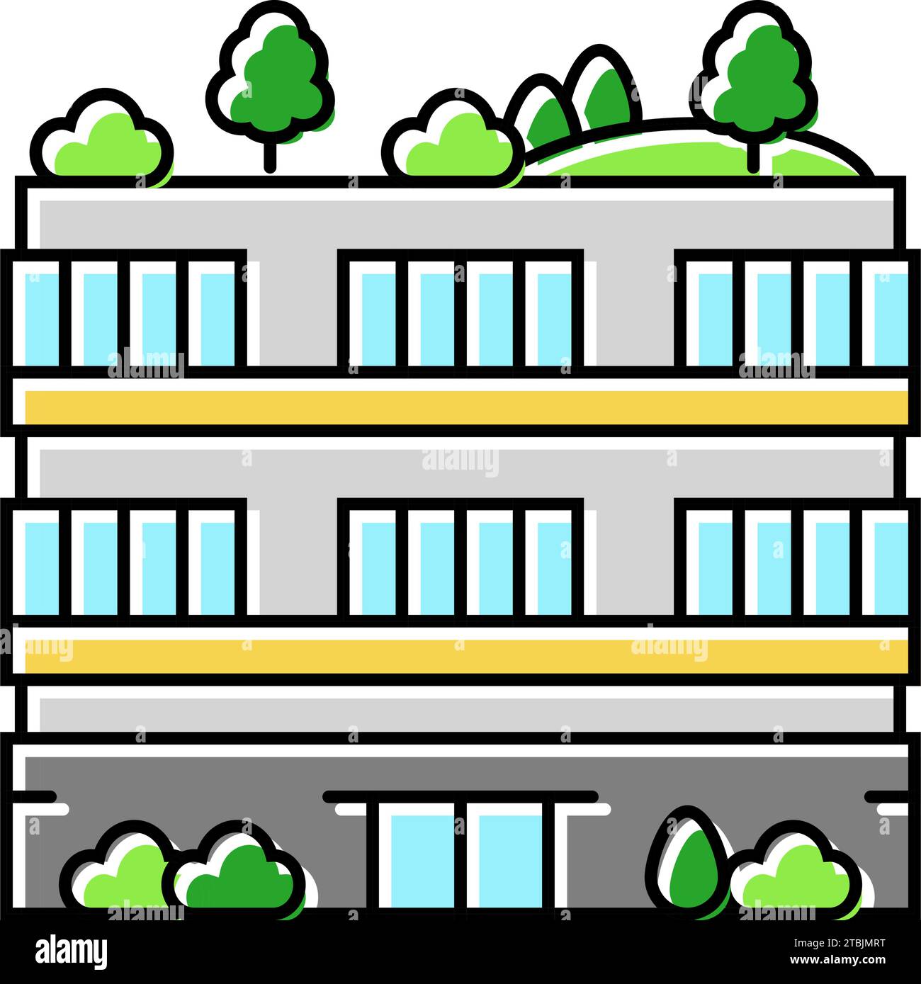 green building environmental color icon vector illustration Stock ...