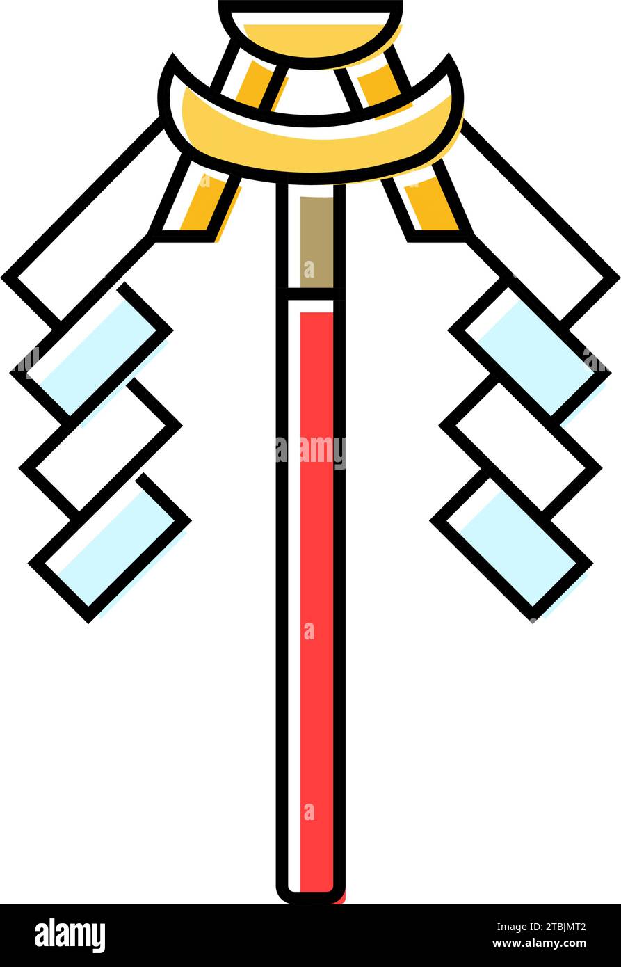 gohei wand shintoism color icon vector illustration Stock Vector Image ...
